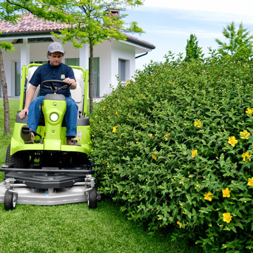 Grillo FD450 Outfront Mower c/w 113cm (44″) Deck and a 450Ltr High Lift ...